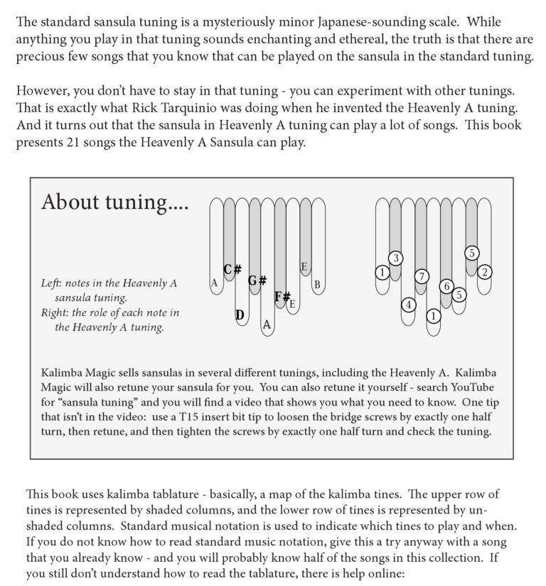 20 Songs for Sansula in Heavenly A Tuning - 2 Instructional Downloads ...