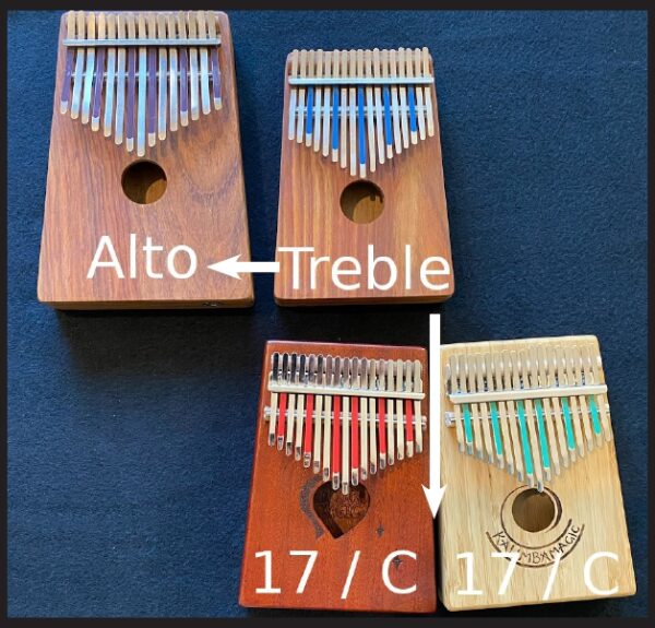 What is the difference between Alto Kalimba, Treble Kalimba, 17-Note ...