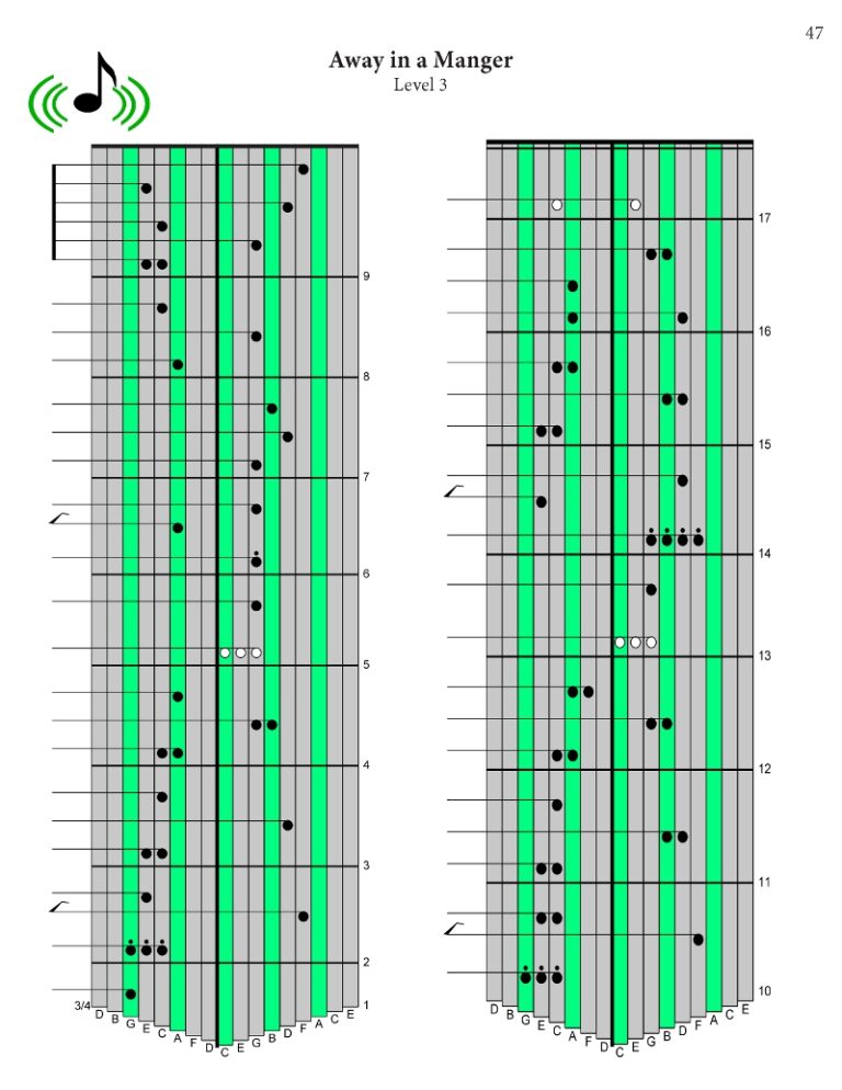 44 Beginner Songs Download for the 17-Note Kalimba in C, 5-painted ...