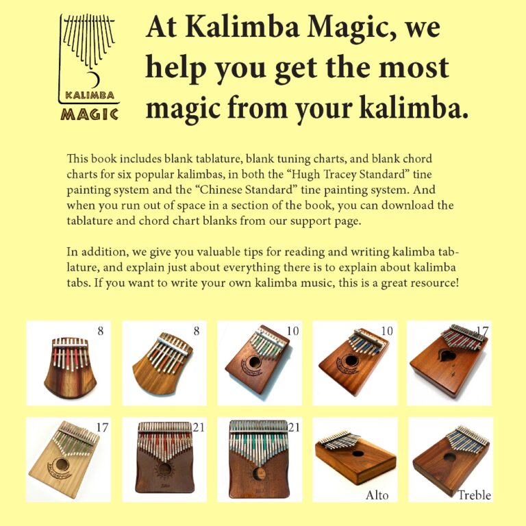 New Book of Blank Kalimba Tablature for 10 Different Kalimba Setups ...