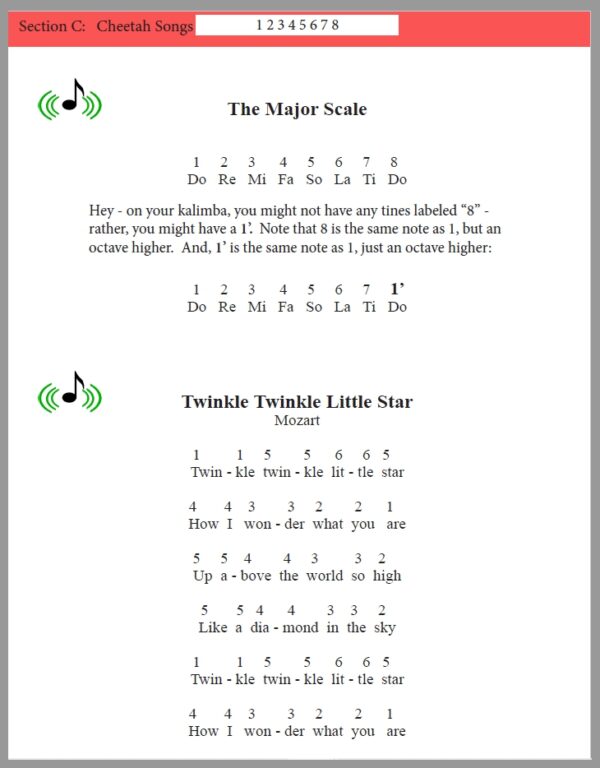 How to Use the EZ Numbers Book... With the B11 Kalimba - Blog, Item ...